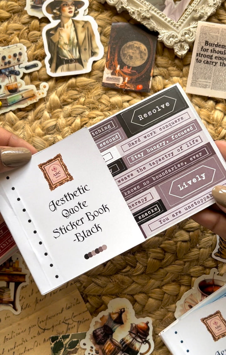 Aesthetic Quote Sticker Book - Black – SHOP ABC